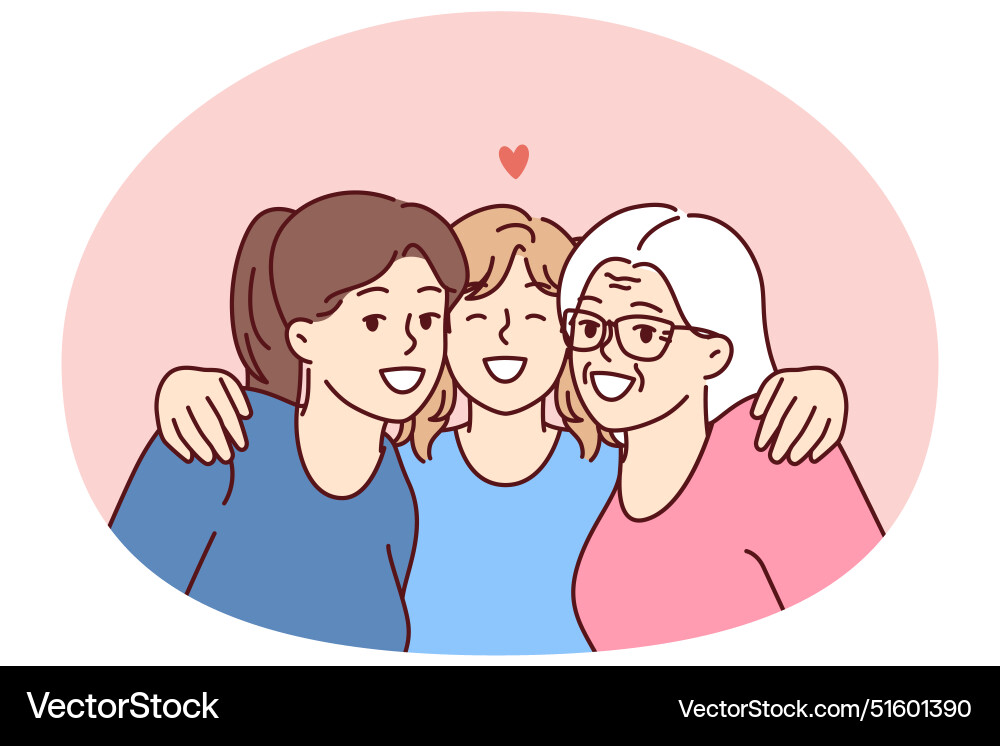 Family portrait three female generations Vector Image