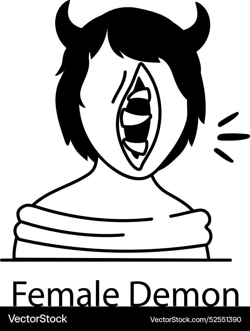 Female demon Royalty Free Vector Image - VectorStock
