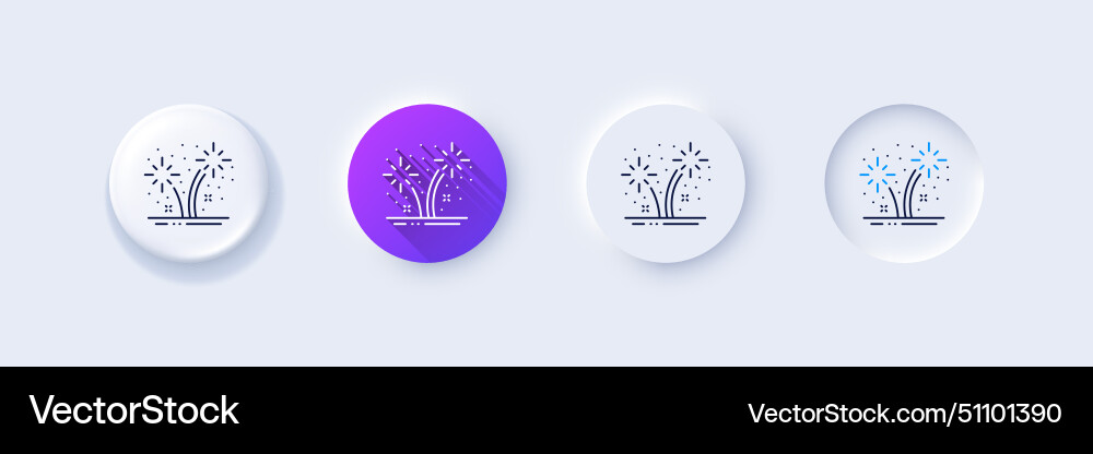 Fireworks line icon pyrotechnic salute sign line Vector Image