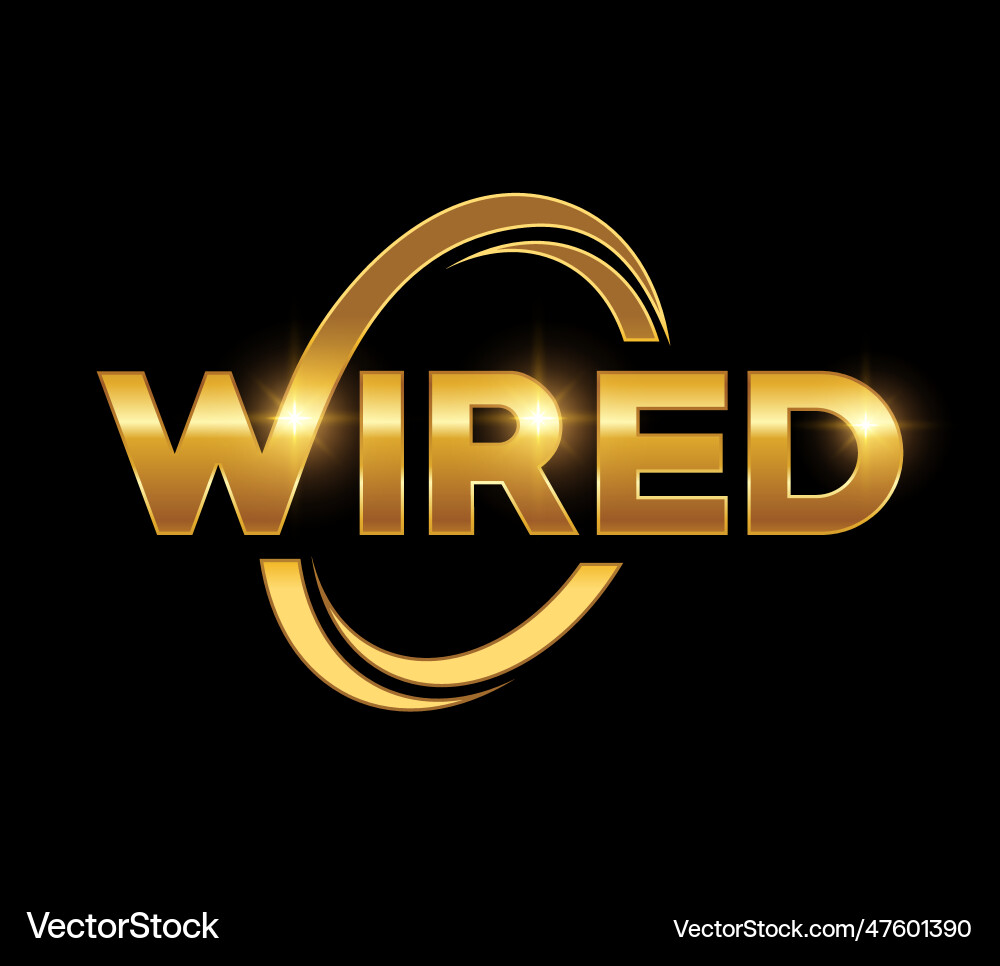 Golden monogram initial letters wired logo Vector Image