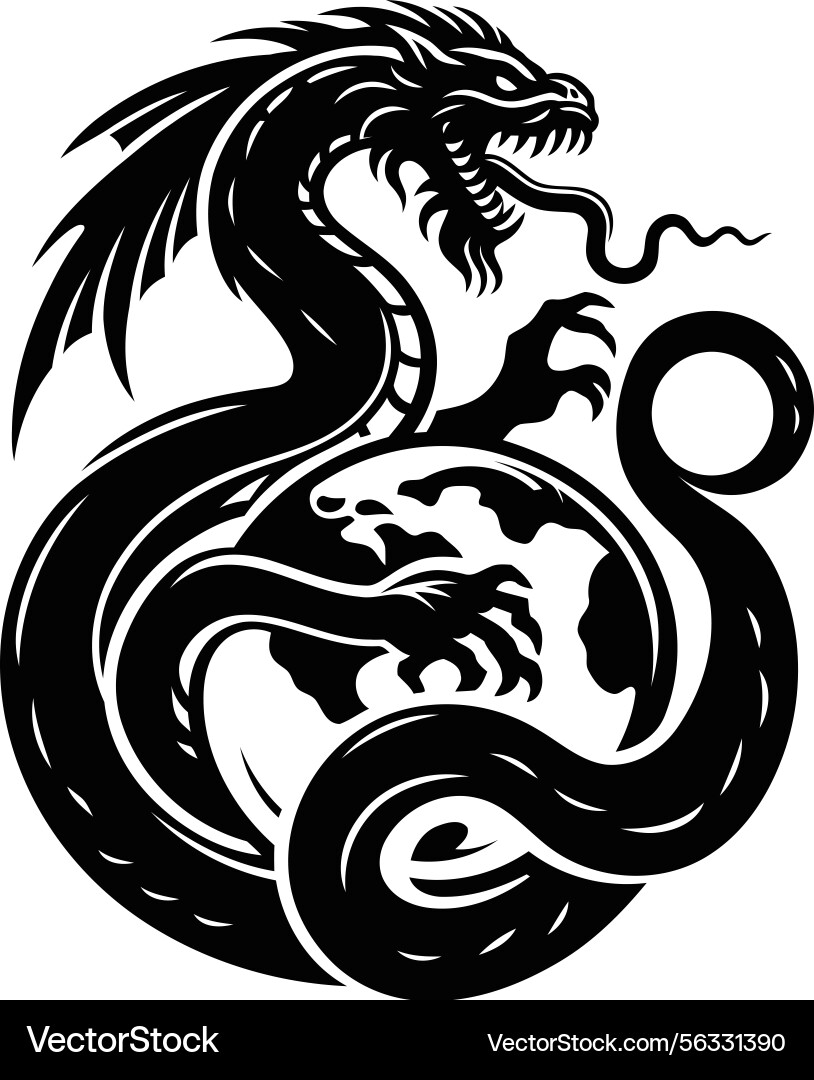 Leviathan silhouette isolated on white background Vector Image