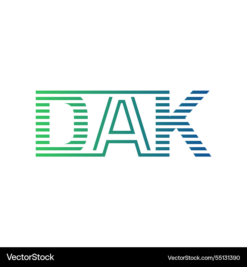 Modern dak logo design letter minimalist Vector Image