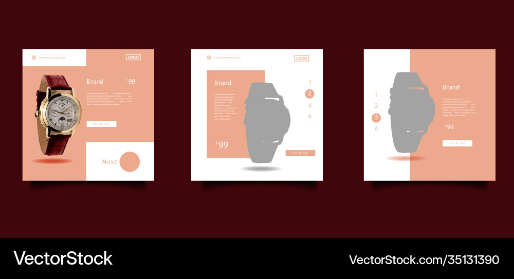 Modern watch social media feed post design Vector Image