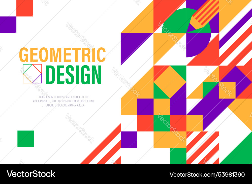 Poster with abstract modern geometric pattern Vector Image