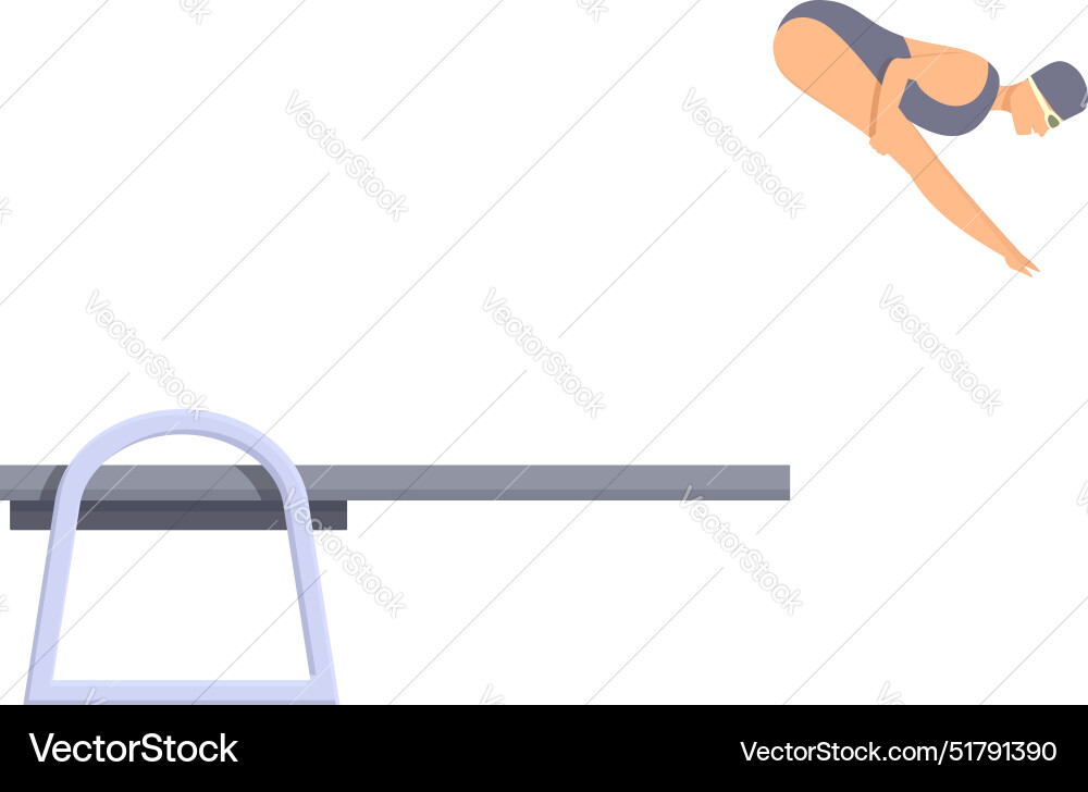 Professional female athlete diving from Royalty Free Vector