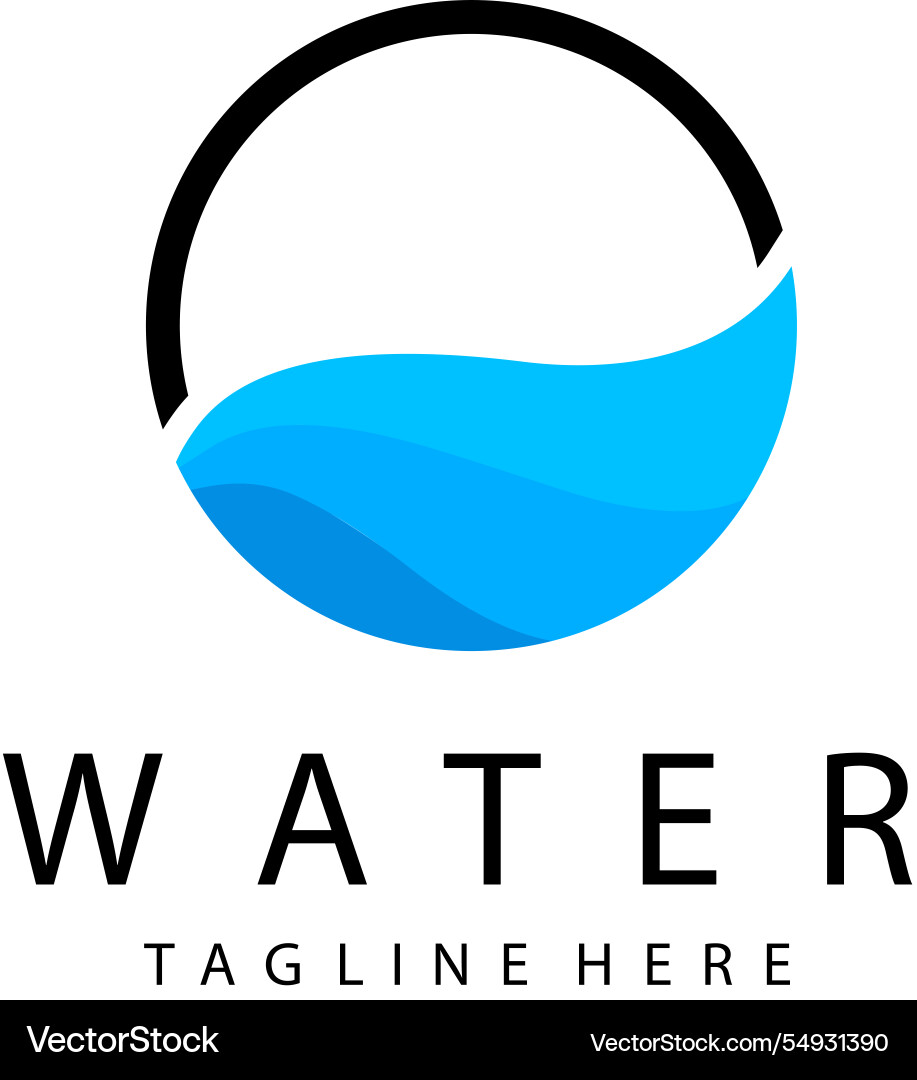 Water logo design template Royalty Free Vector Image