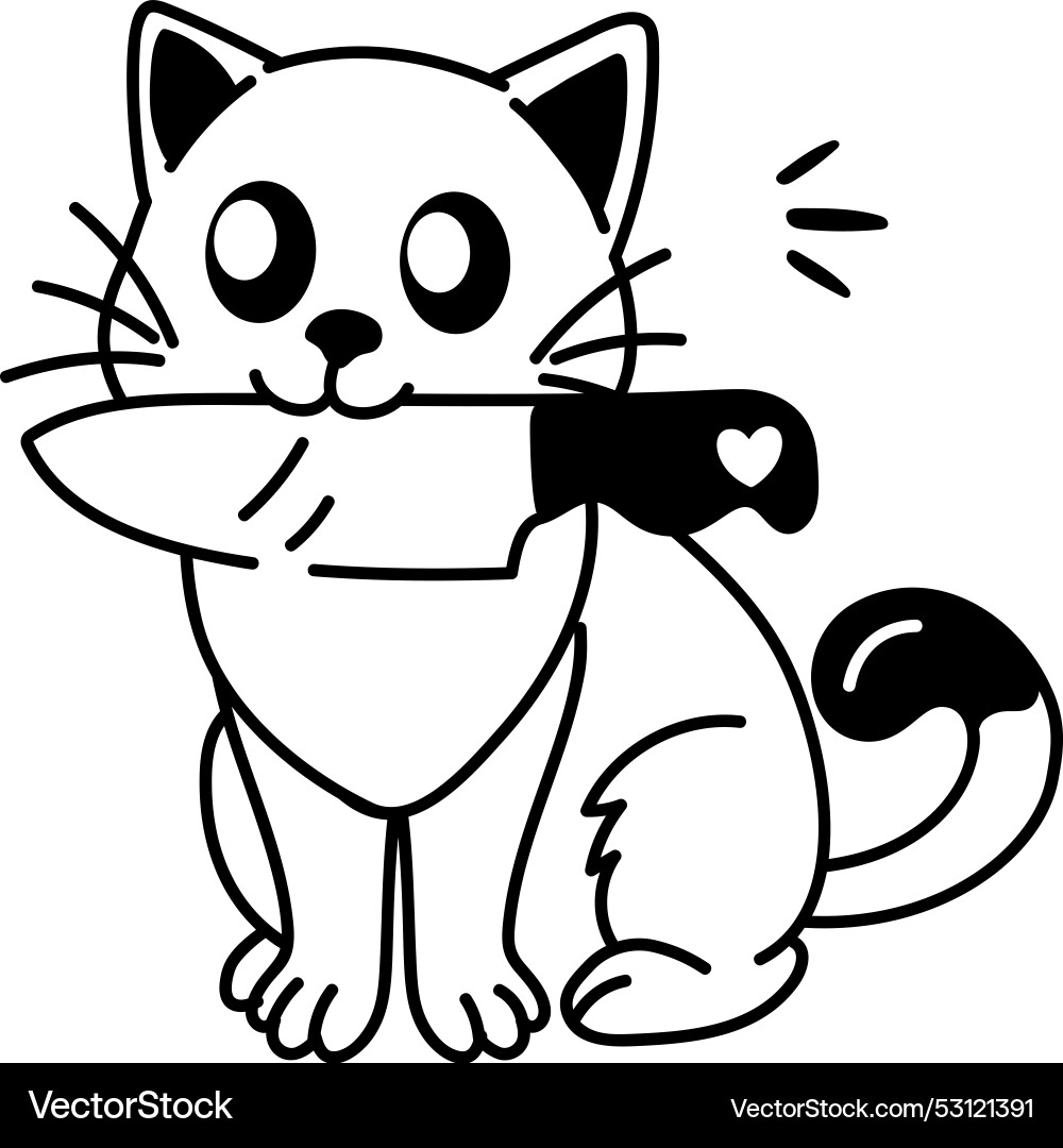 Cat knife Royalty Free Vector Image - VectorStock