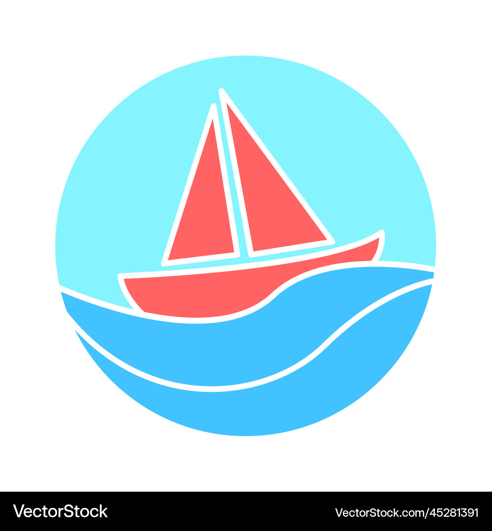 Colorful boat sea icon logo Royalty Free Vector Image