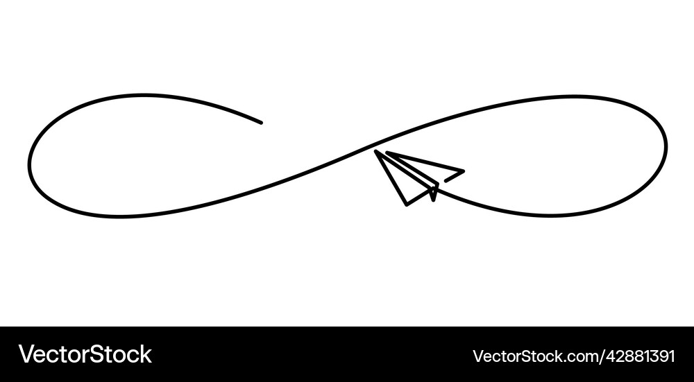 Continuous Paper Airplane Flying Infinity Vector Image