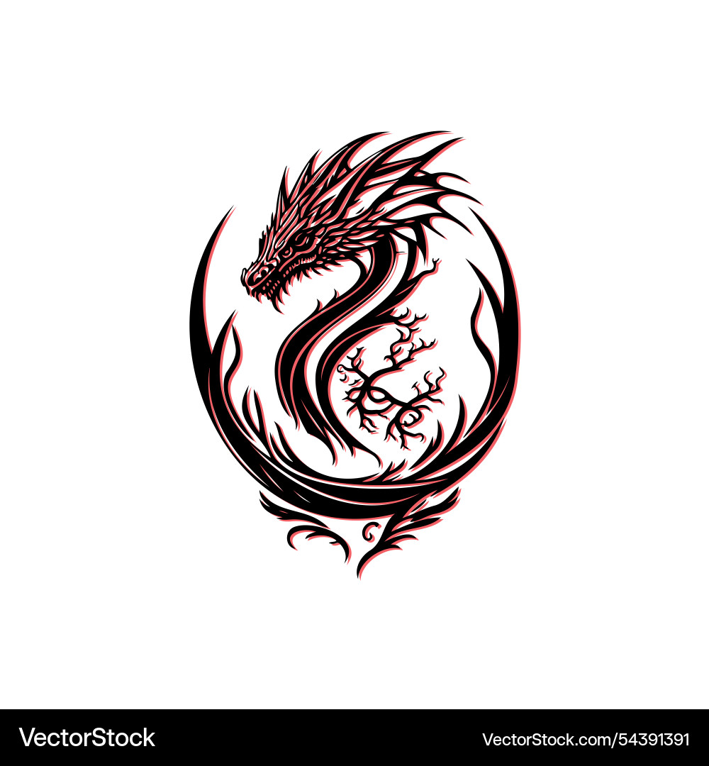 Dragon head tribal tattoo design concept Vector Image