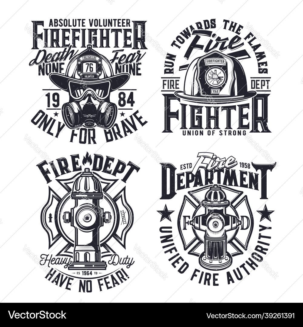 Firefighter Equipment Print Royalty Free Vector Image