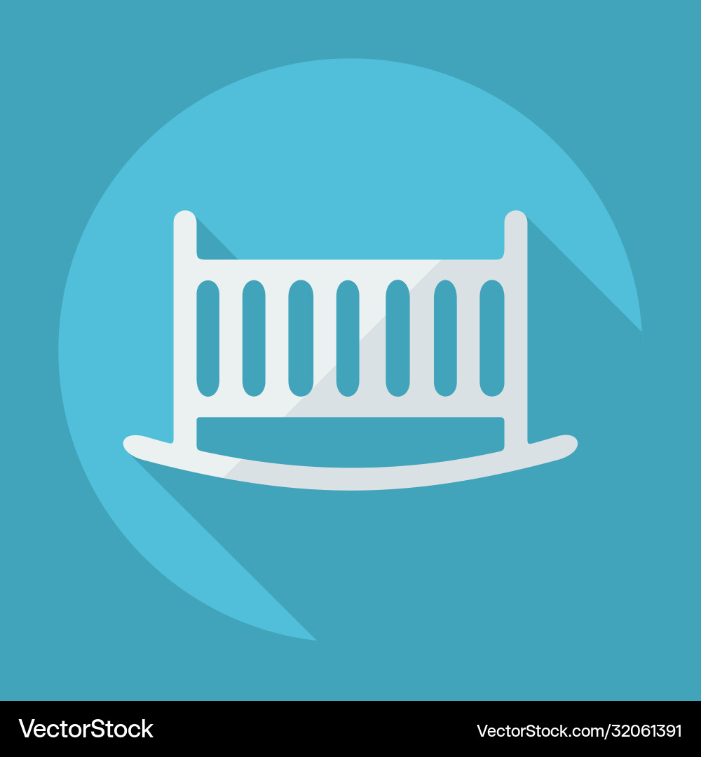 Flat modern design with shadow rocking crib Vector Image
