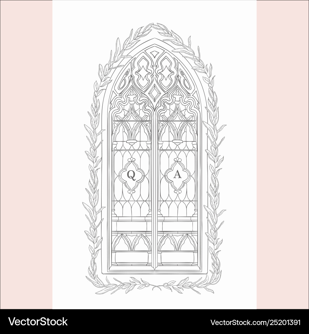 Gothic Window Sketch Royalty Free Vector Image