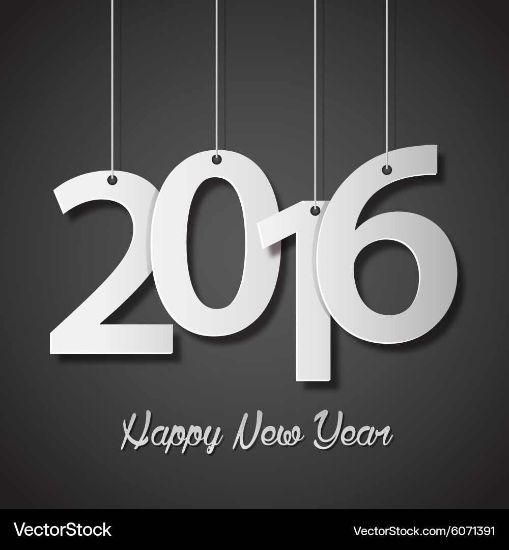 Happy new year 2016 creative greeting card design Vector Image