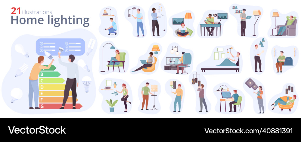 Home lighting composition Royalty Free Vector Image