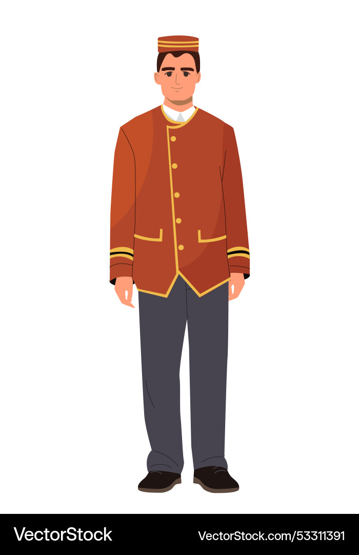 Hotel element concept man in uniform doorman Vector Image