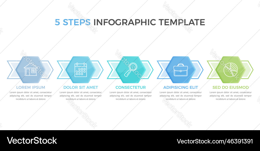 Infographic template with 5 steps Royalty Free Vector Image