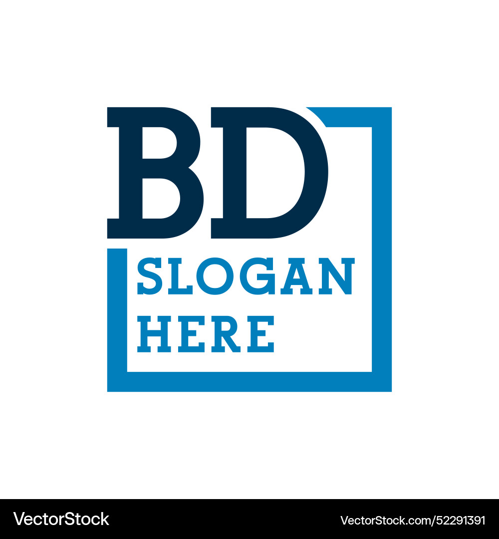 Minimal initials logo letters b and d bd initial Vector Image