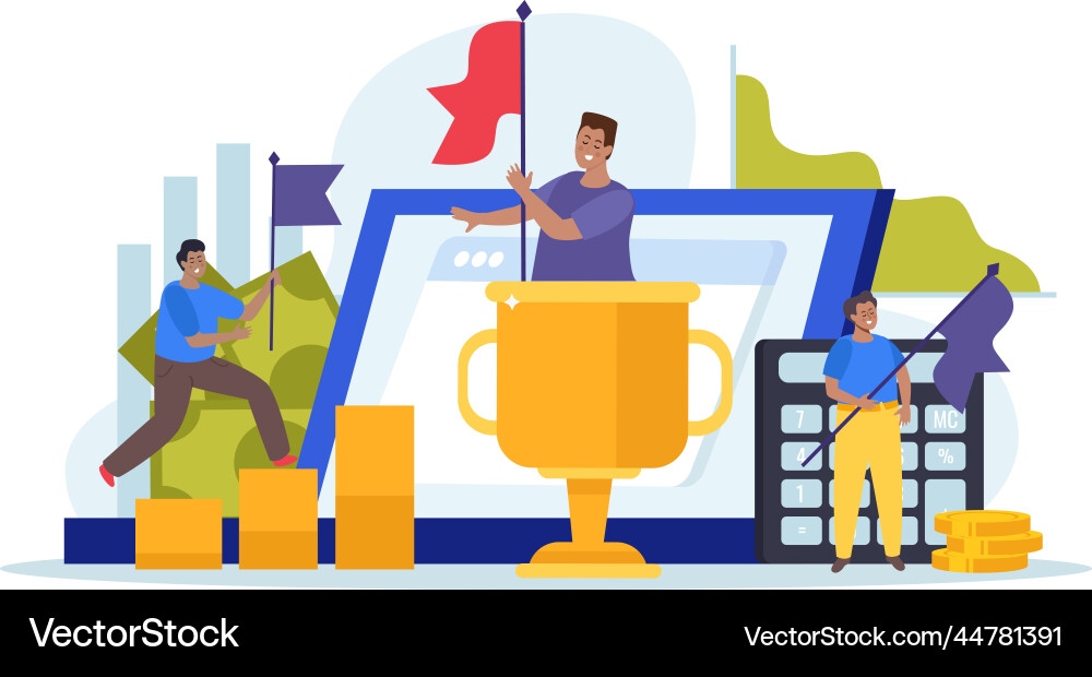 People with flags concept Royalty Free Vector Image