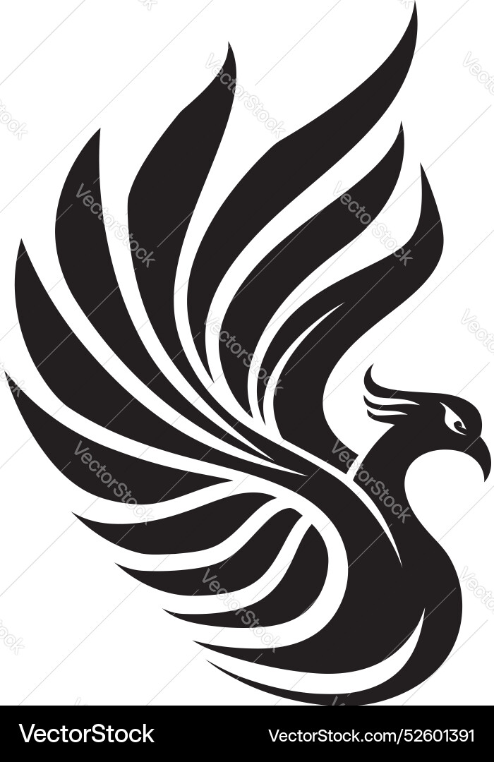 Phoenix radiance hand drawn phoenix symbol in Vector Image
