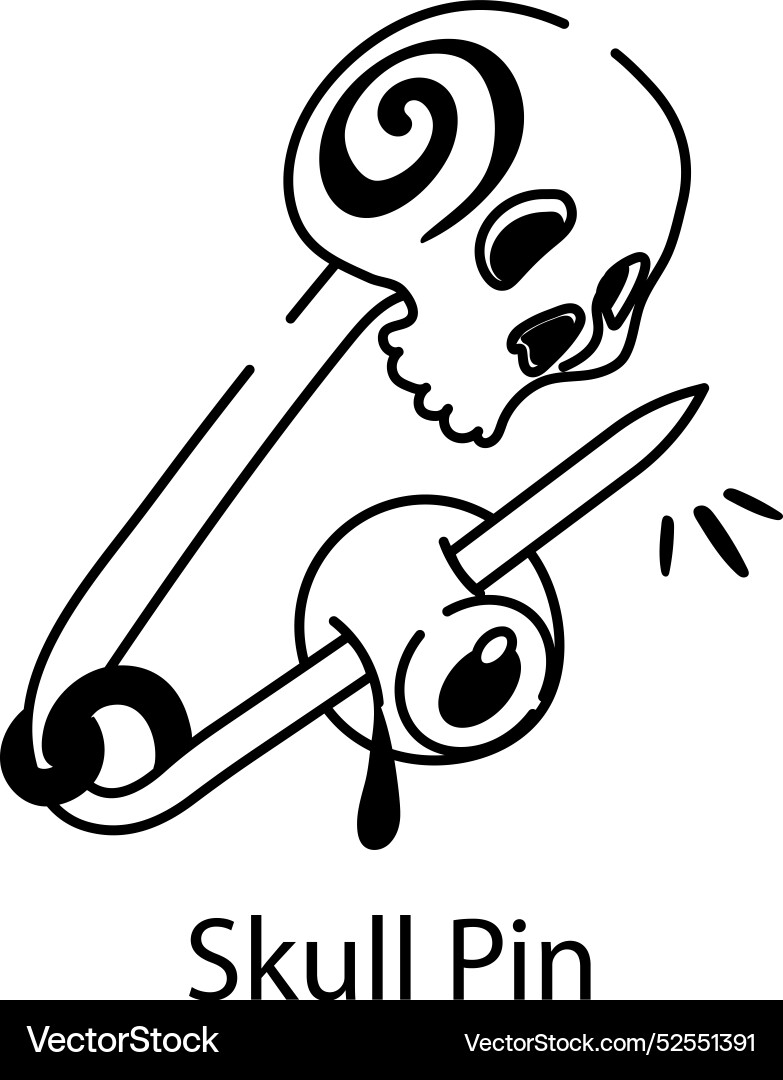 Skull pin Royalty Free Vector Image - VectorStock