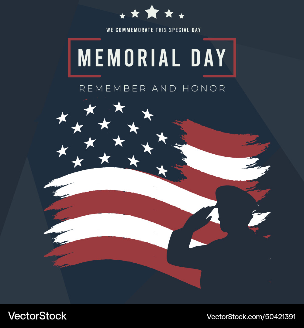 Vintage memorial day poster Royalty Free Vector Image