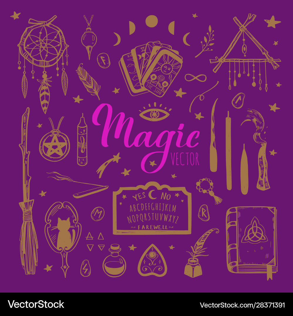 Witchcraft magic background for witches Royalty Free Vector