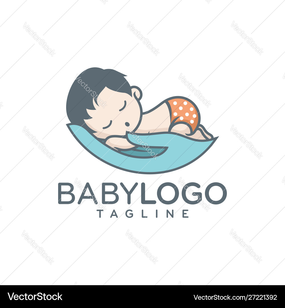 Baby logo design stock Royalty Free Vector Image