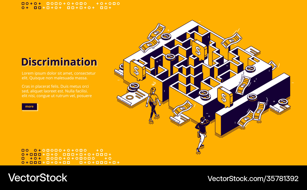 Banner discrimination gender inequality Royalty Free Vector