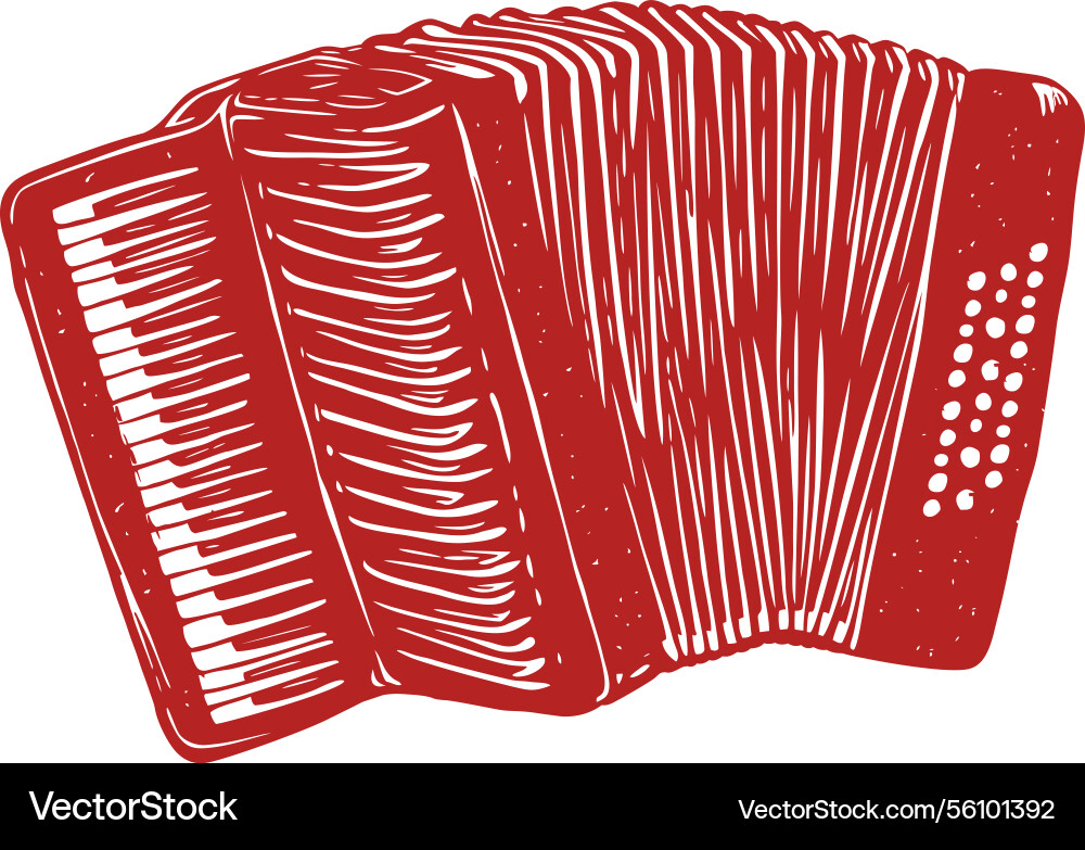 Beautiful classic hand drawing accordion Vector Image
