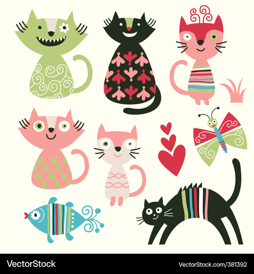 Stylized Cats Vector Images (over 5,700)