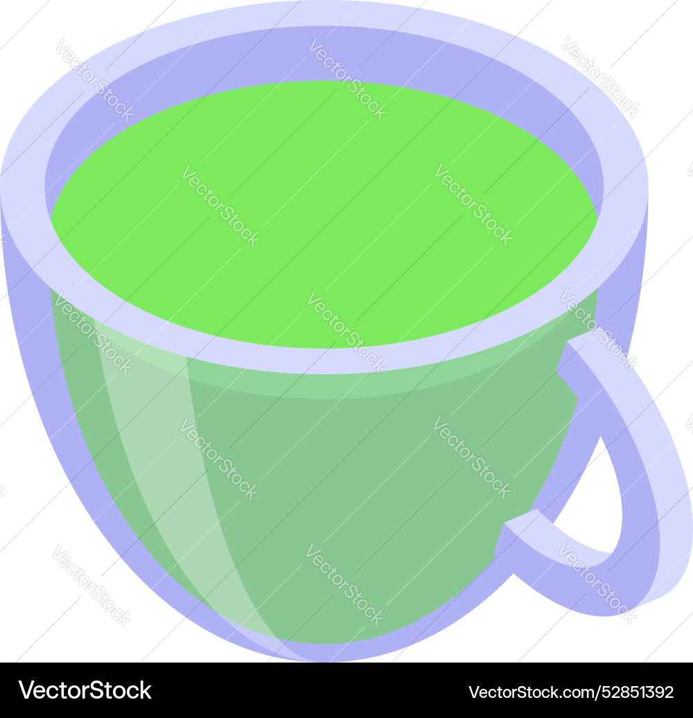 Green tea cup containing freshly made matcha latte