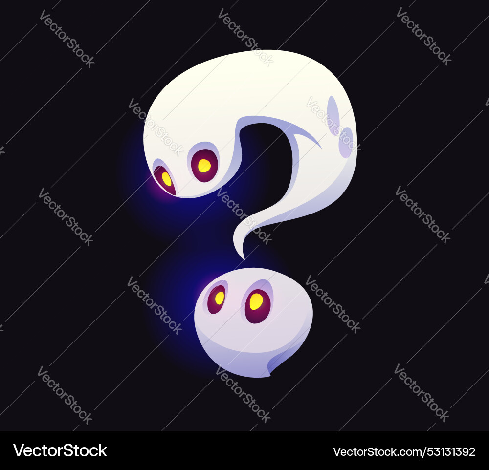 Halloween font question sign cartoon evil type Vector Image