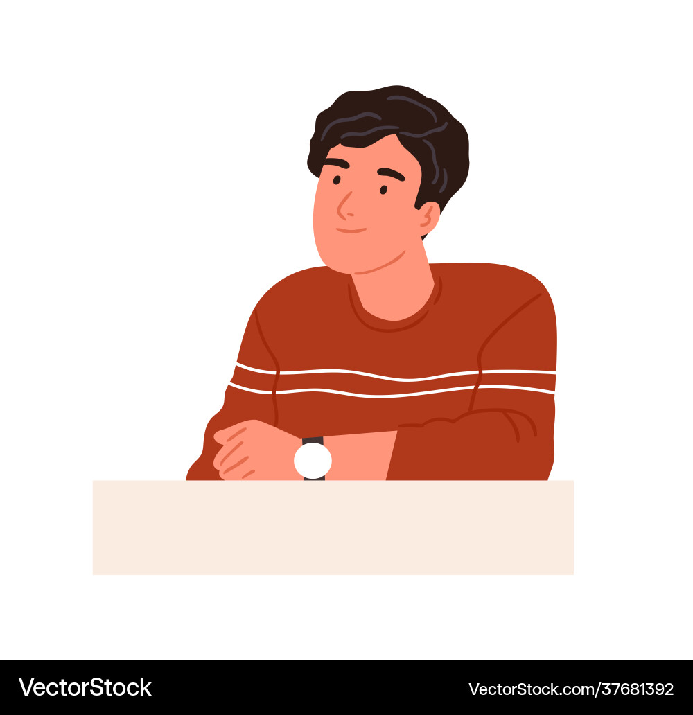 Happy curious person with interested face looking Vector Image