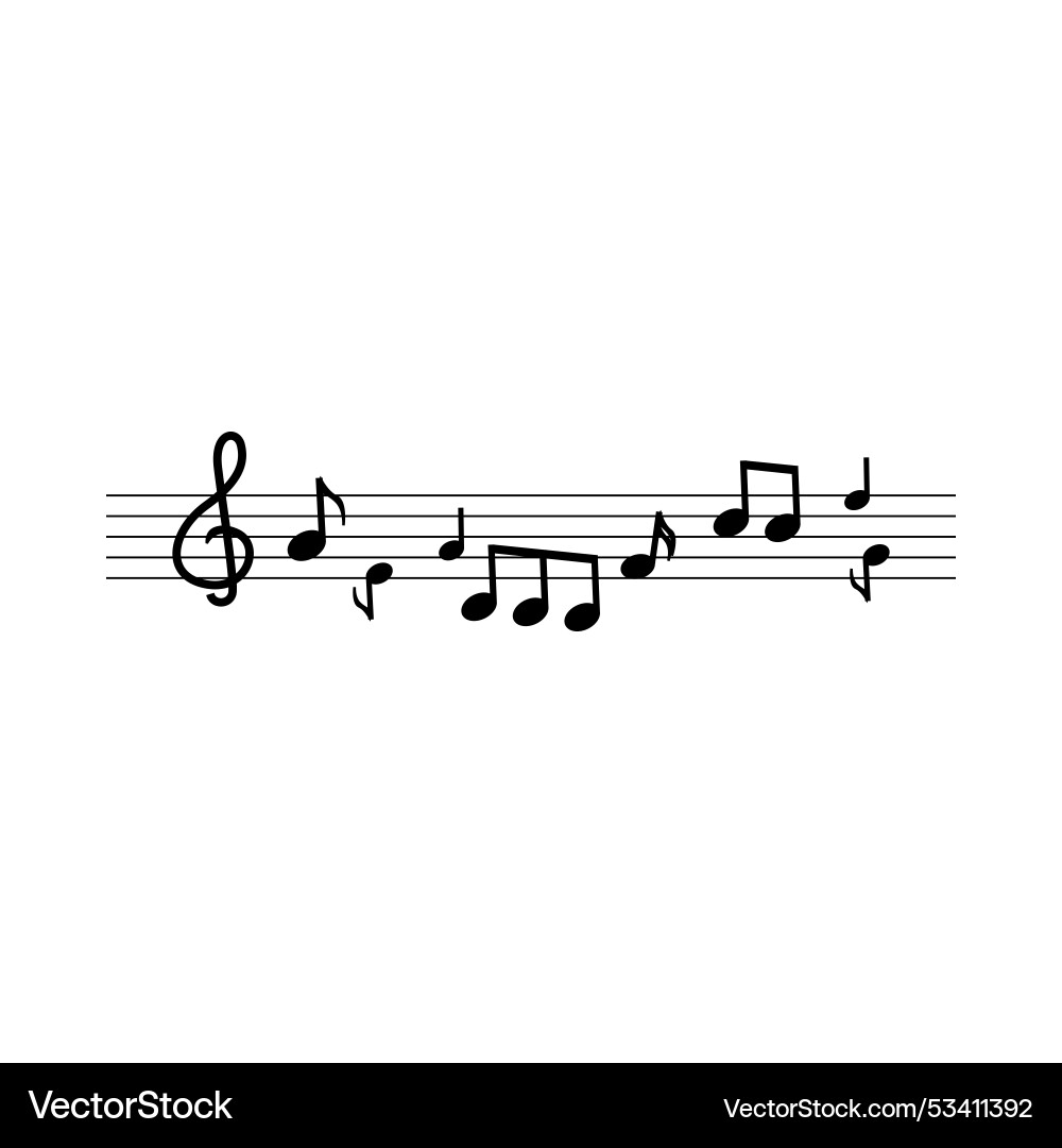 Music sheet notes melody key design Royalty Free Vector