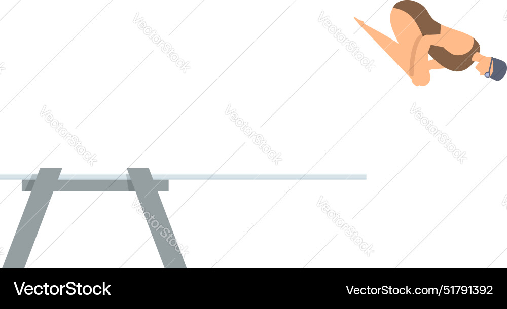 Professional swimmer jumping from springboard Vector Image