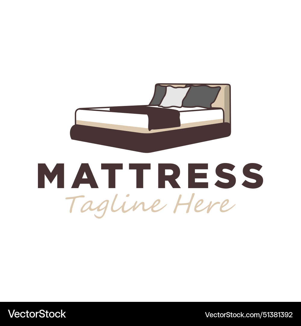 Spring bed mattress logo Royalty Free Vector Image