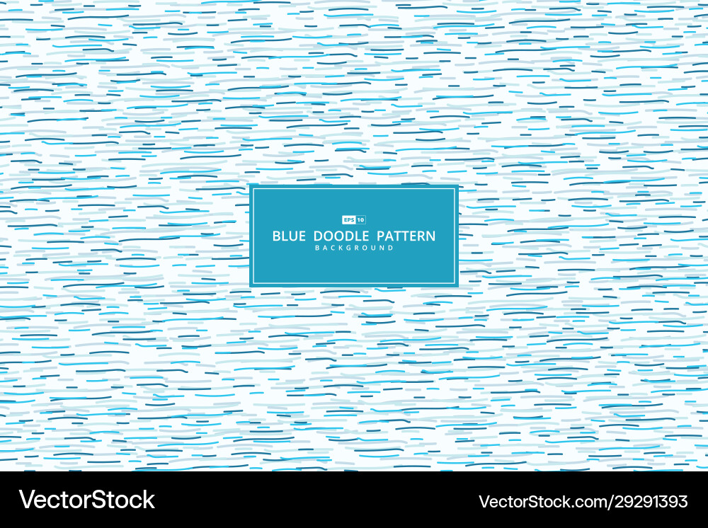 Abstract blue pattern hand drawn doodle Royalty Free Vector