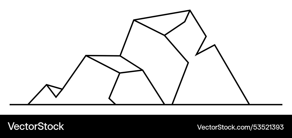 Abstract geometric mountain range in minimalist Vector Image
