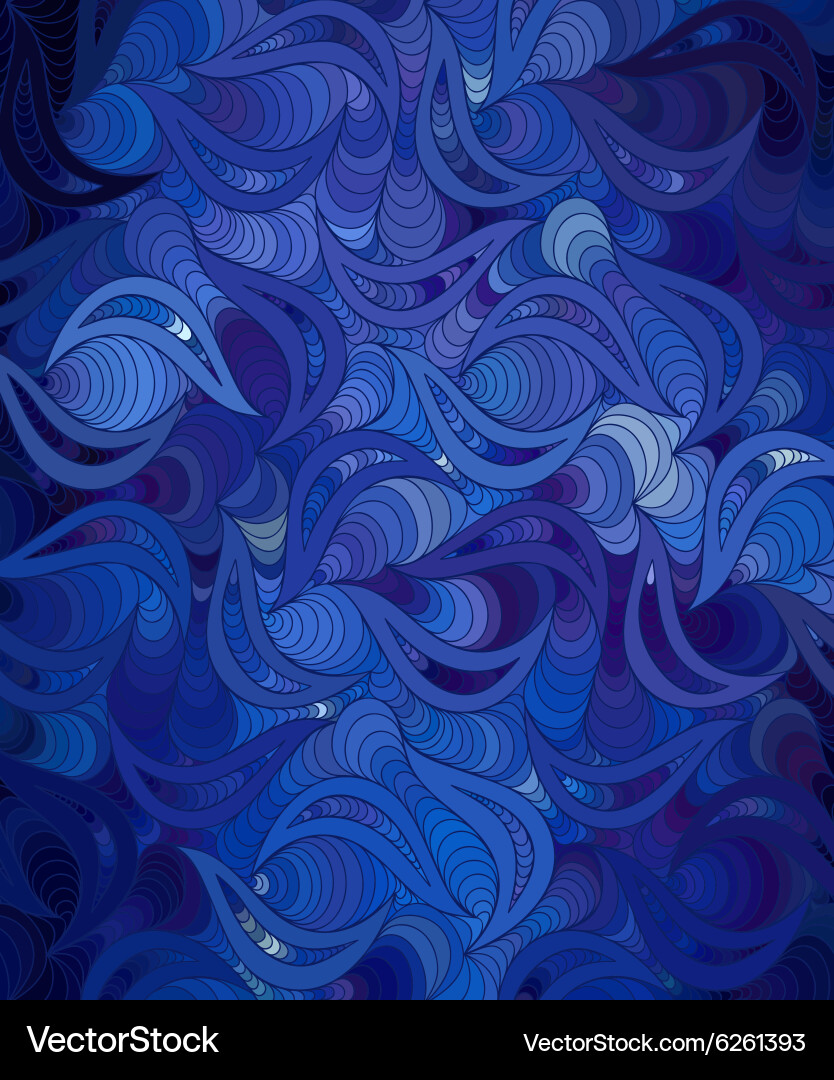 Blue Doodle Wave Background Royalty Free Vector Image