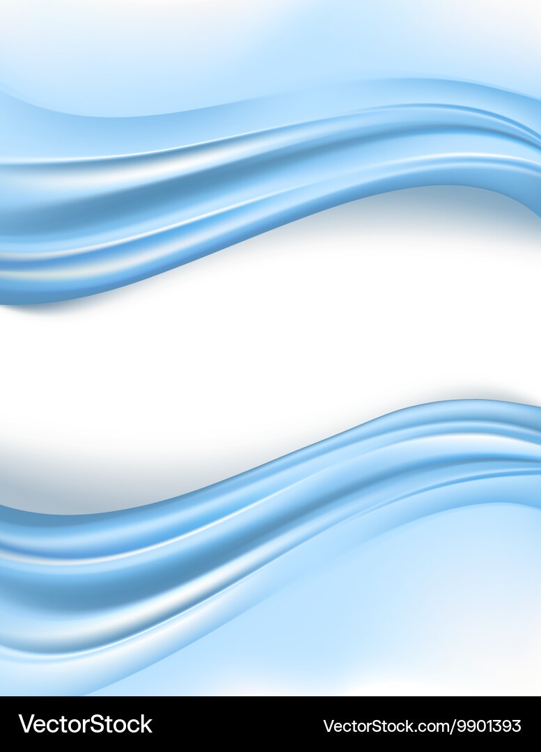 Blue silky waves borders Royalty Free Vector Image
