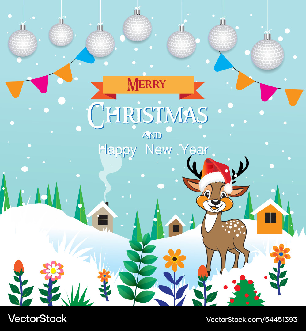 Christmas deer Royalty Free Vector Image - VectorStock
