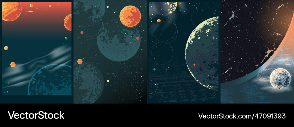 Cosmic Planets Set Royalty Free Vector Image - VectorStock