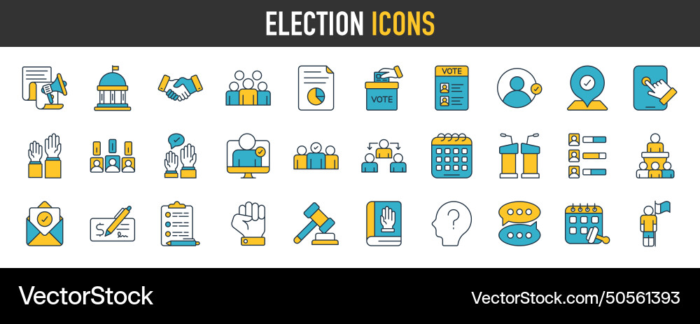Election icon set Royalty Free Vector Image - VectorStock