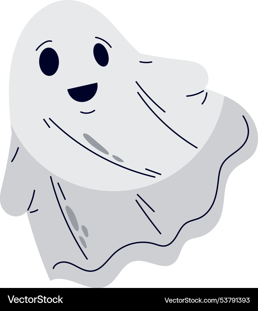 Halloween cute ghost cartoon Royalty Free Vector Image