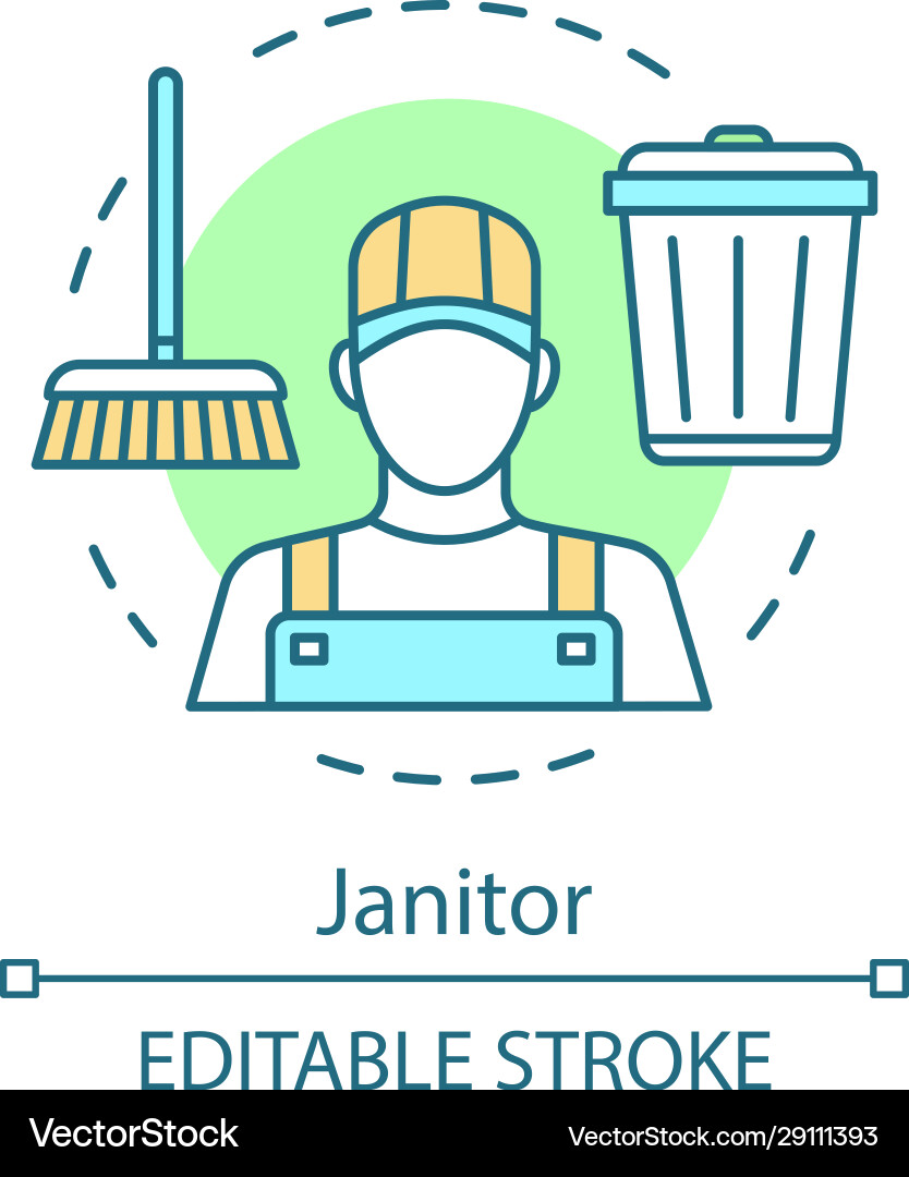 Janitor concept icon Royalty Free Vector Image