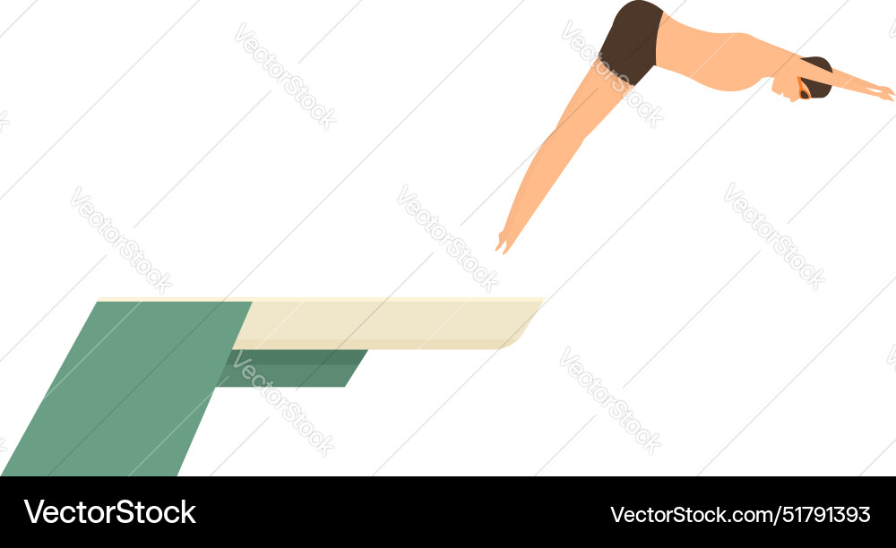 Professional swimmer diving from springboard Vector Image