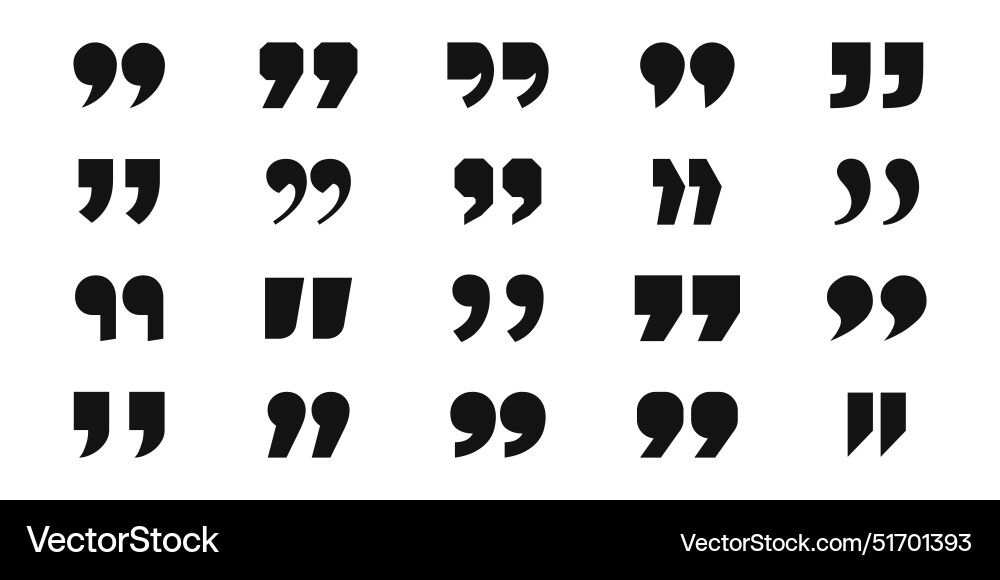 Quote marks icon set or quotes collection Vector Image