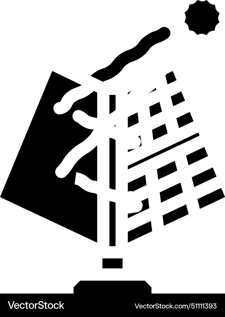 Reflectors solar panel glyph icon Royalty Free Vector Image