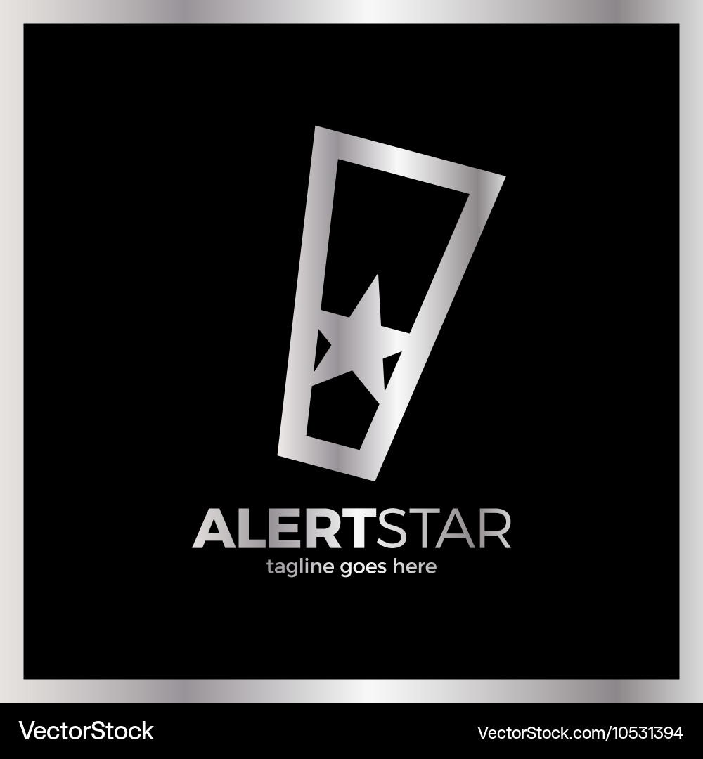 Alarm exclamation mark attention star Royalty Free Vector